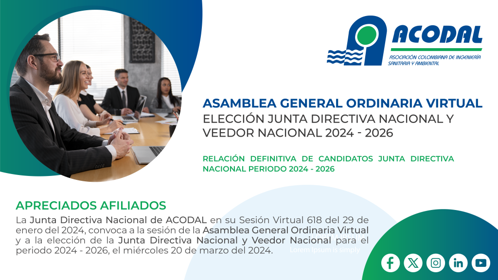 ASAMBLEA ELECCIÓN JUNTA DIRECTIVA NACIONAL ACODAL