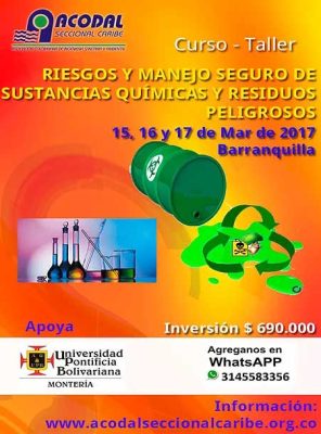 CURSO - TALLER RIESGO Y MANEJO SEGURO DE SUSTANCIAS QUÍMICAS Y RESIDUOS ...